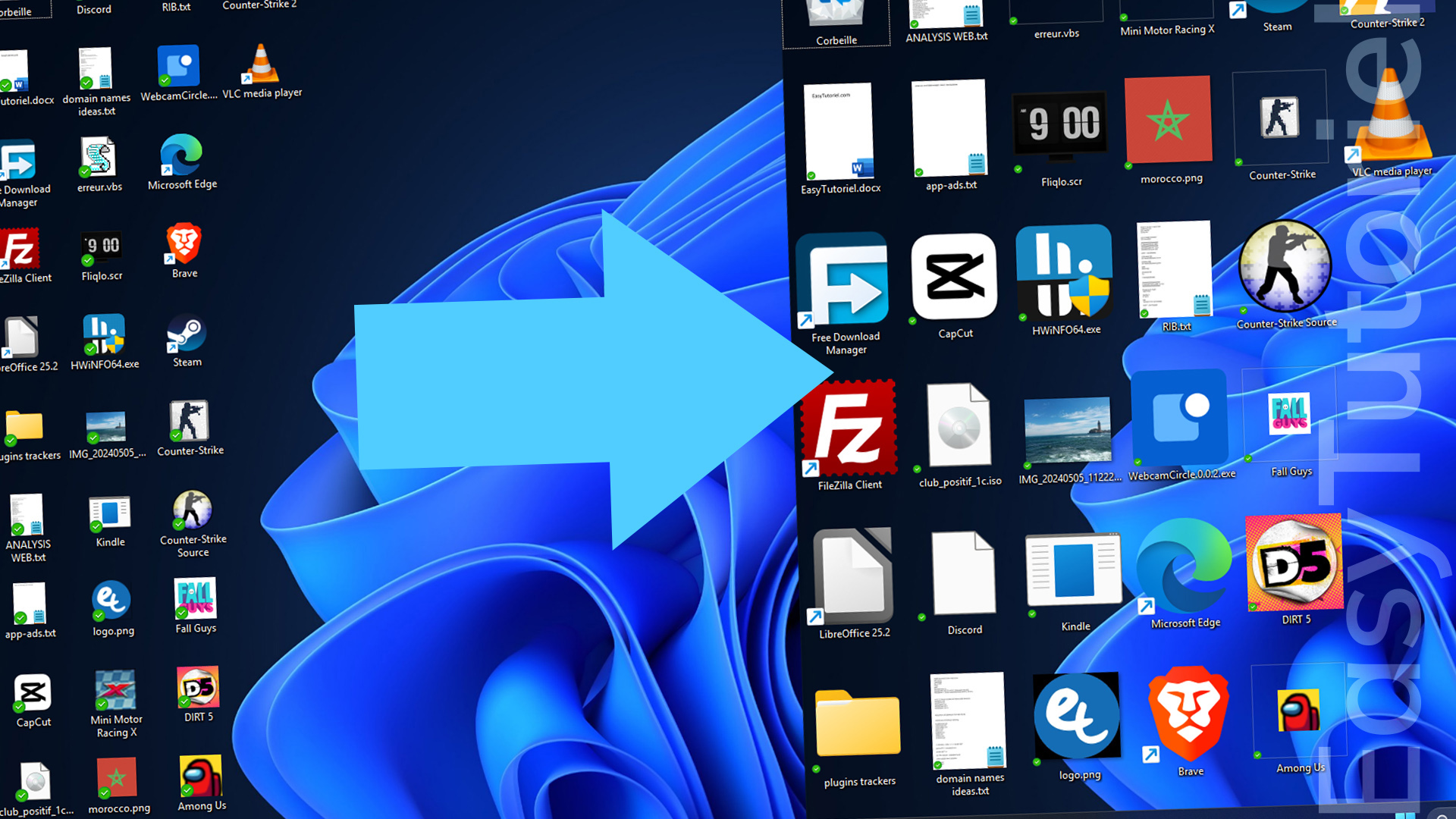 Agrandir les icônes du Bureau sous Windows